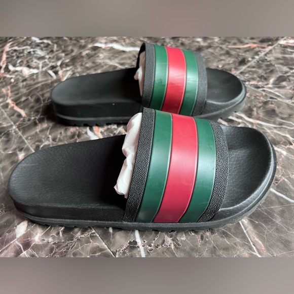 Gucci | Shoes | Gucci Red Green Slides Womens Fit A Size 89 Mens Size 6 ...